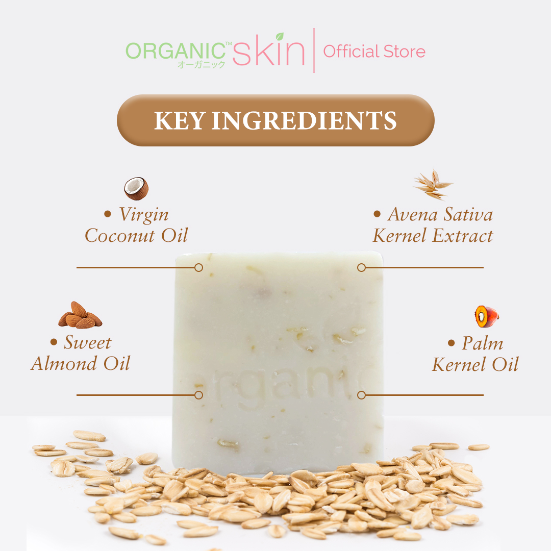 Organic Skin Japan Natural Oatmeal Exfoliates Bar Soap 50g Pack of 1 ...