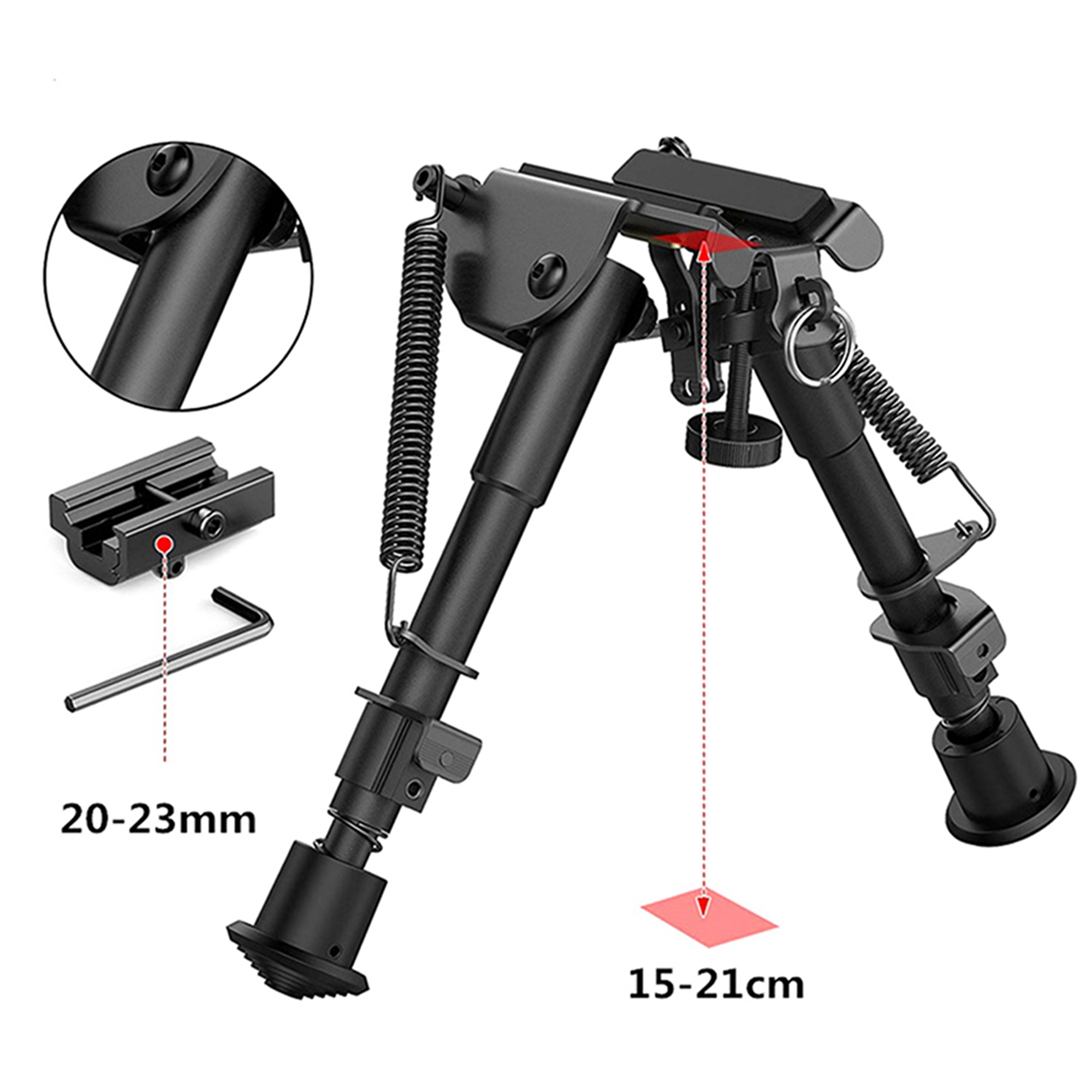 (COD) 6-9 Inch Retractable Elastic Bipod 360 Degree Rotating Adjustable ...