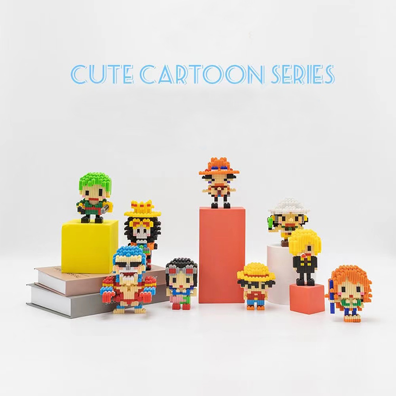 【DUZ】One Piece Luffy Toys Cute Block Mini Anime Character Building ...