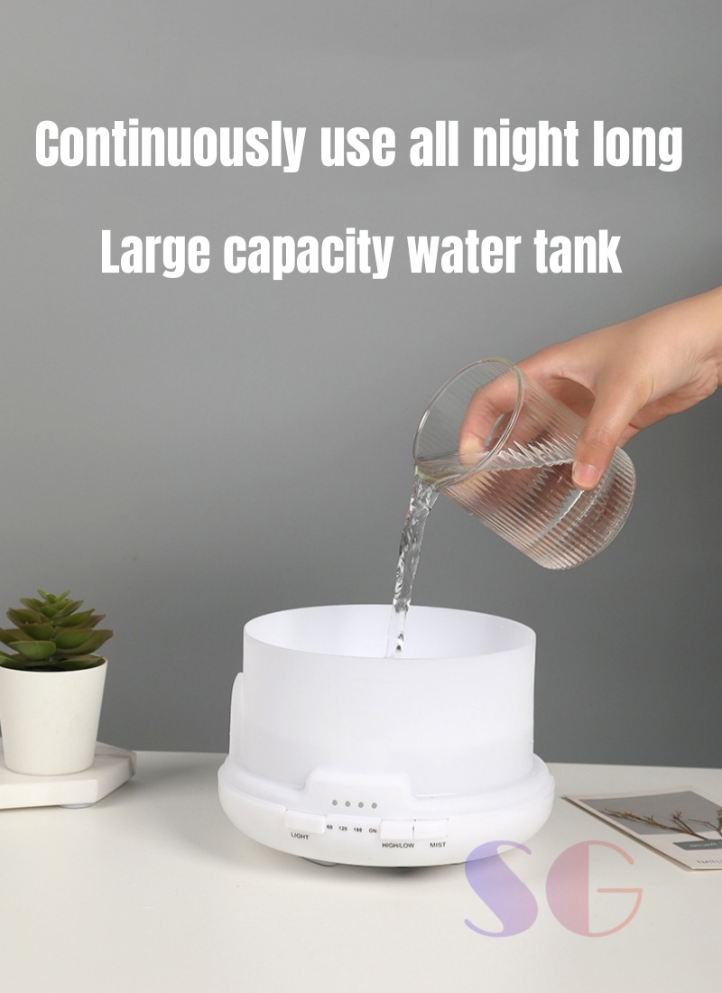 500ML 7 LED Humidifier with Essential oil Ultrasonic Aromatherapy ...