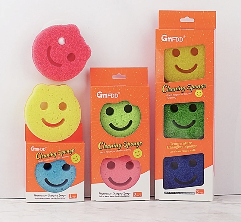 3pc set Scrub Daddy Smiley Face Kitchen Sponge Dishwashing Scrub Pot ...