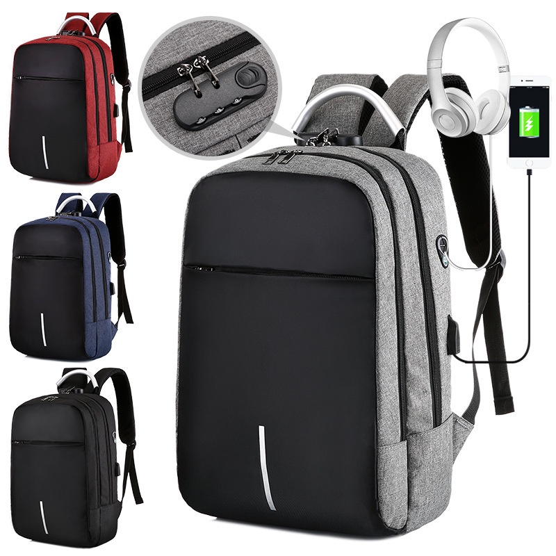 Men Multifunction Anti Theft Backpack Laptop Usb Charging Backpacks ...