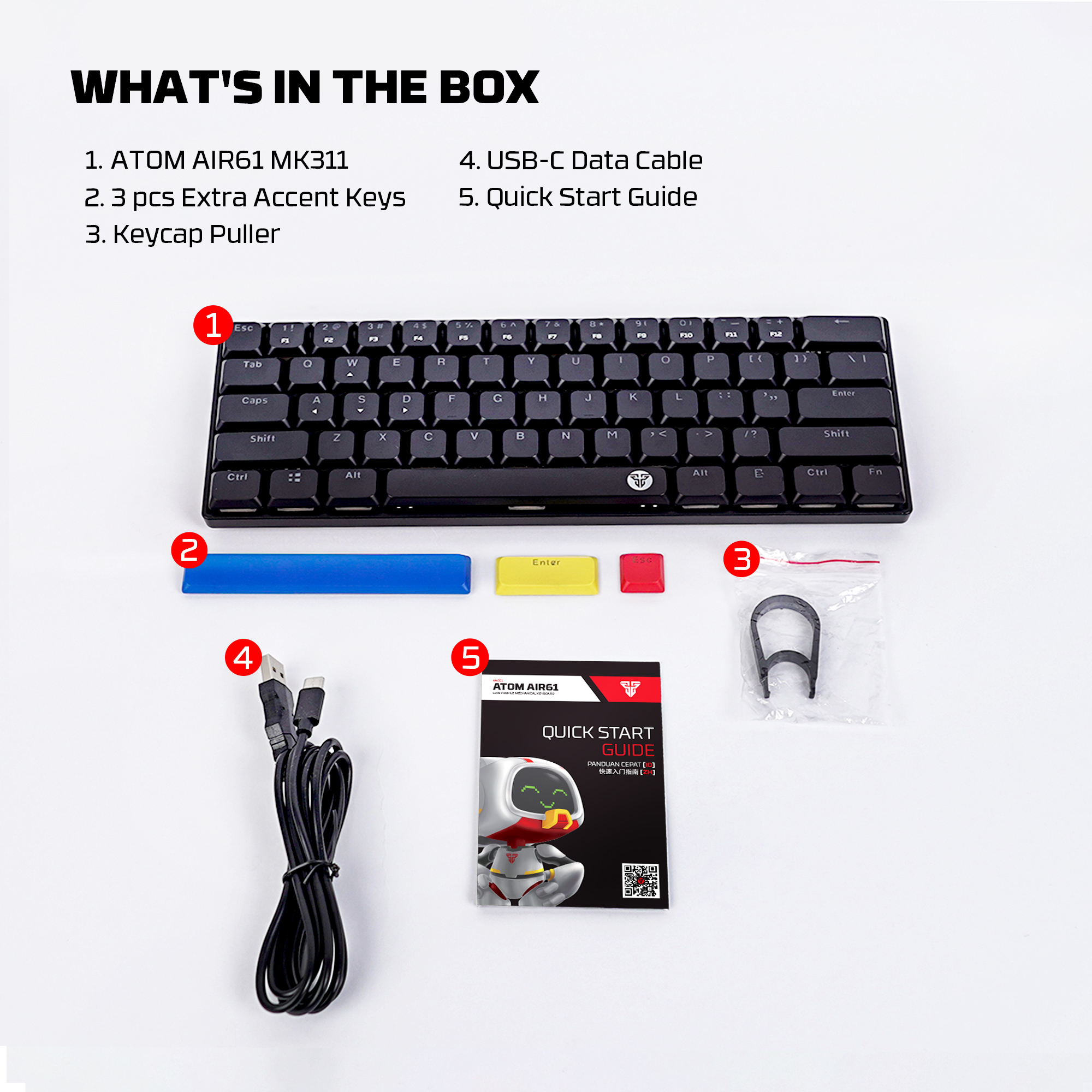 Fantech ATOM AIR61 MK311 Low-Profile Mechanical Gaming Keyboard Ultra ...