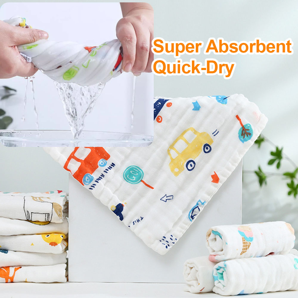 5PC Large Baby Face Towel 100% Organic Cotton Ultra-Soft Newborn Bimpo ...