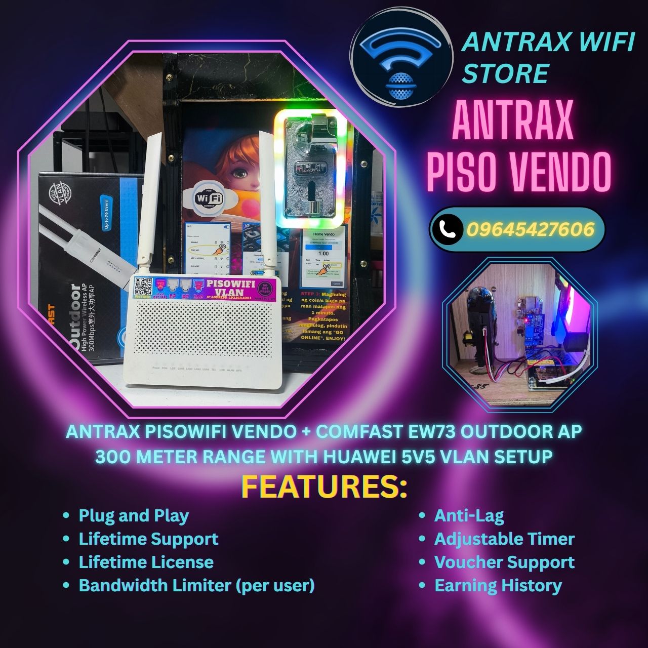 COMFAST EW73 + 5v5 VLAN WIFI VENDO (PISOWIFI) | Shopee Philippines