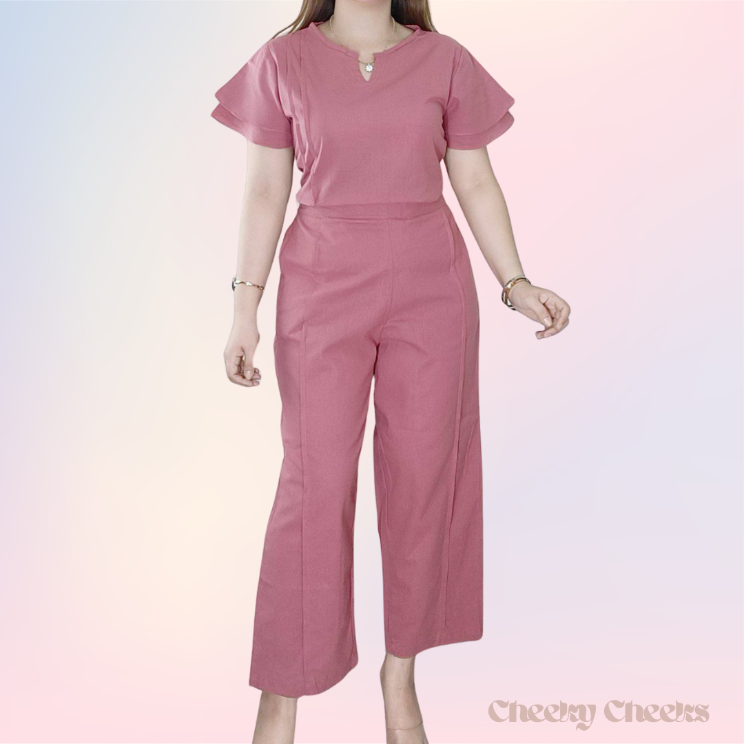 CC Cotton Linen Coords Pants Coordinates | Formal Butterfly Sleeve Top ...