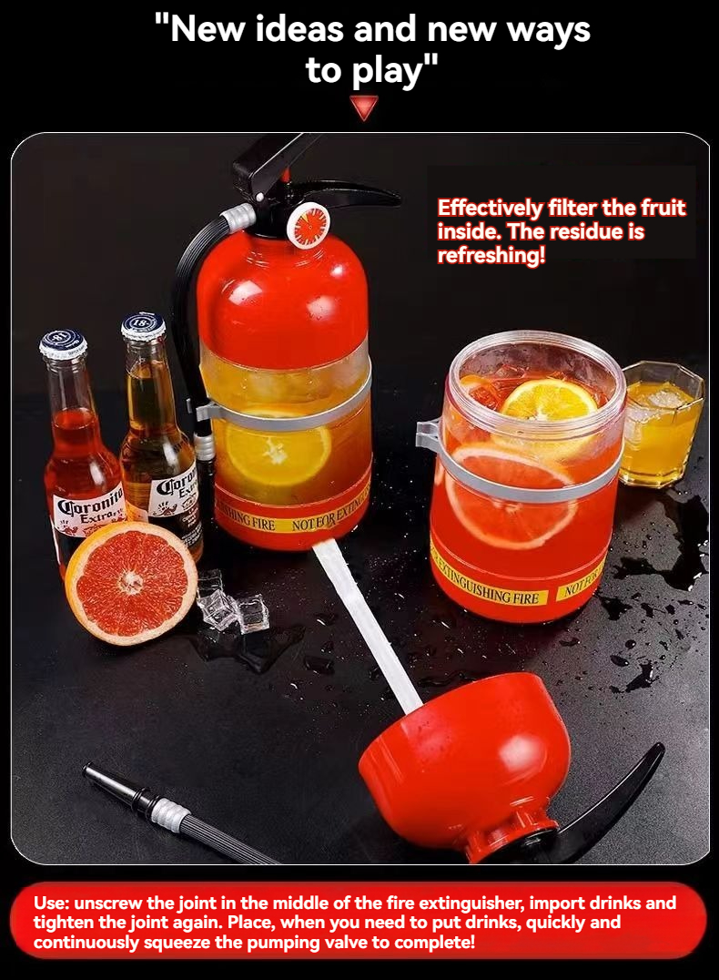 1.5L Fire Extinguisher Drink Dispenser Party Beer Water/Juice Dispenser ...