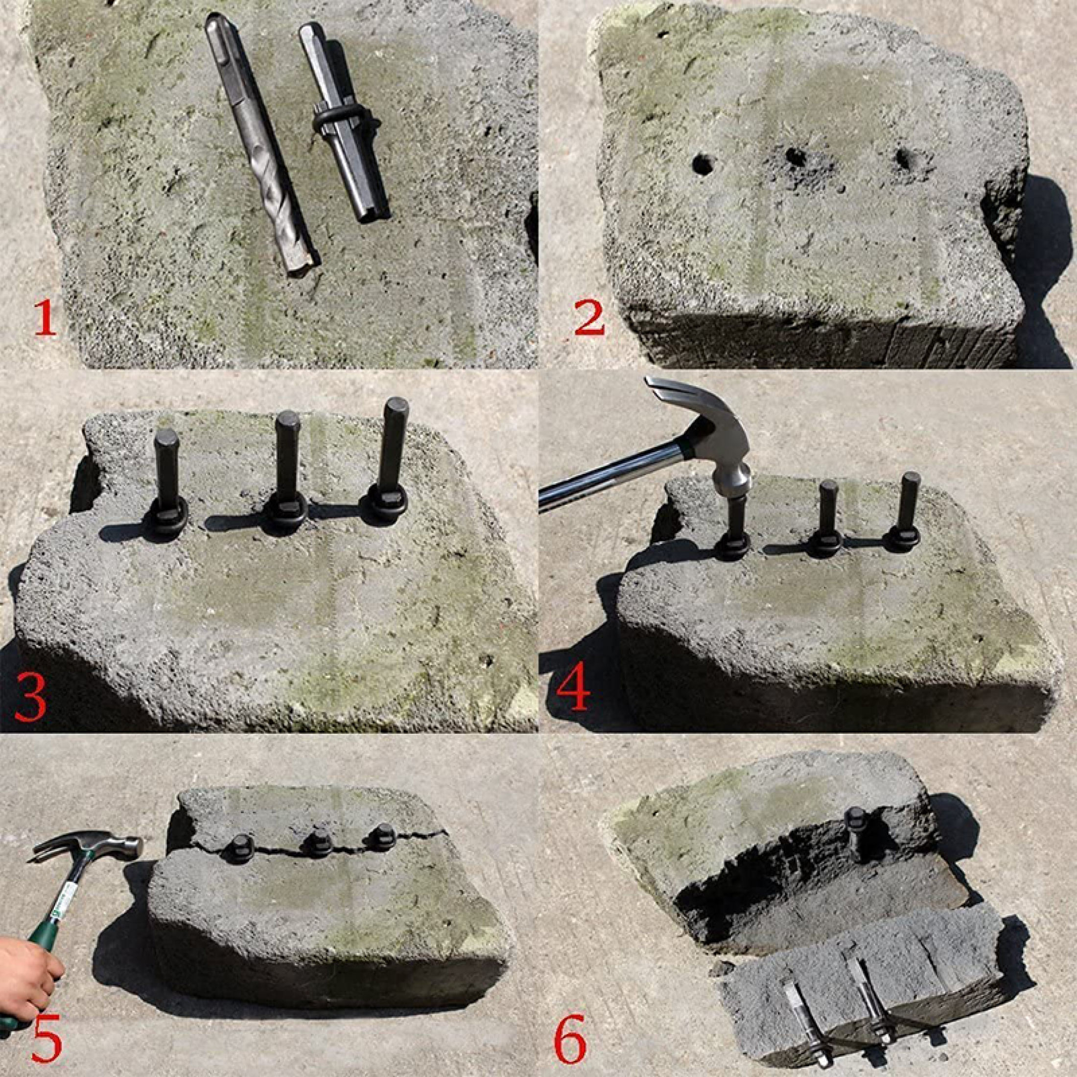 Stone Splitter 16/18/23mm Concrete Rock Stone Splitter Tools Plug ...