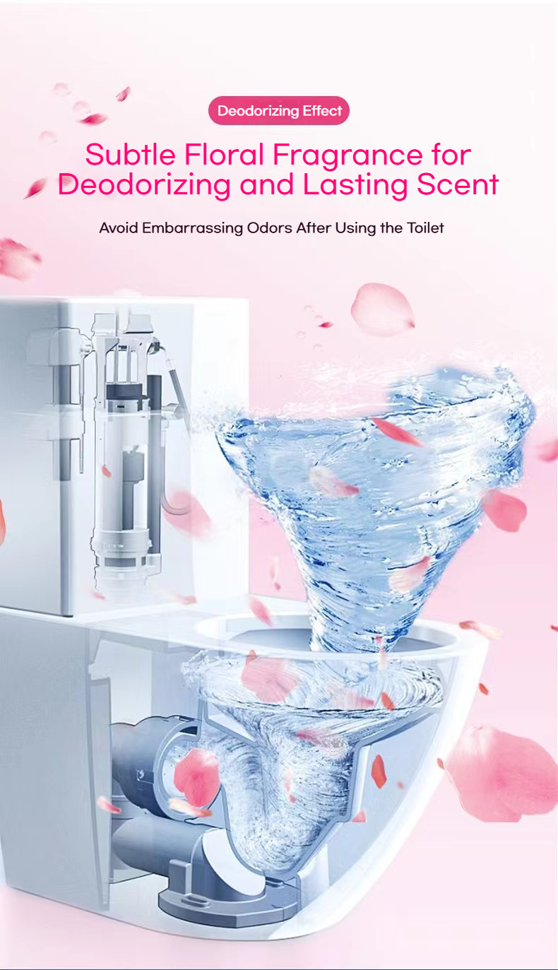 10PCS Toilet Bowl Cleaner Tablets – Rose Scented, Powerful Deodorizing ...