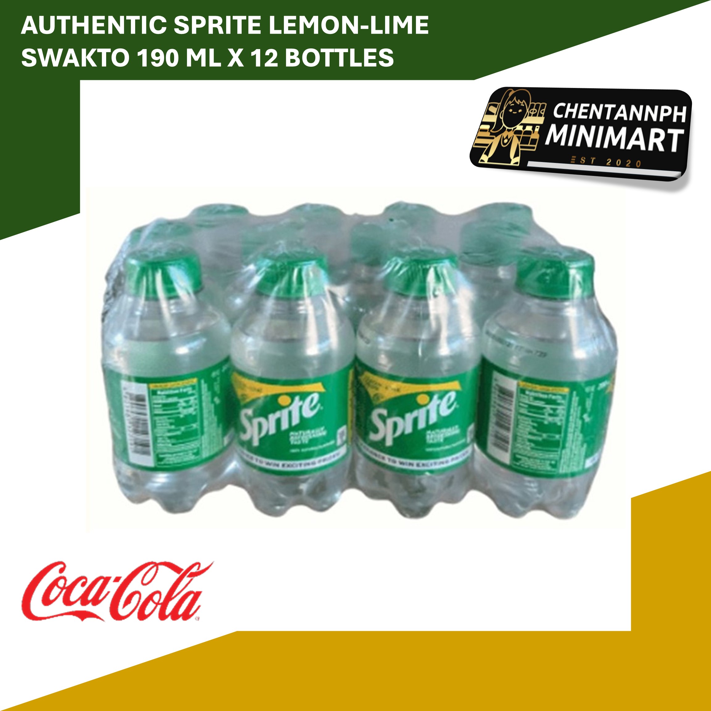 (1 CASE) COCA-COLA Swakto SPRITE Lemon-Lime Softdrinks Beverages Soda 190mL x 12bottles | Shopee ...
