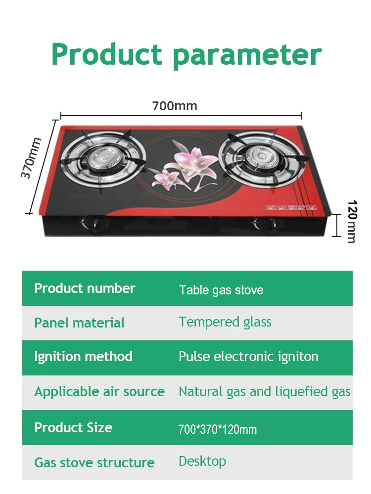 Tixx Table Gas Stove 4200W Double-Head Furnace Portable Ignition Burner ...