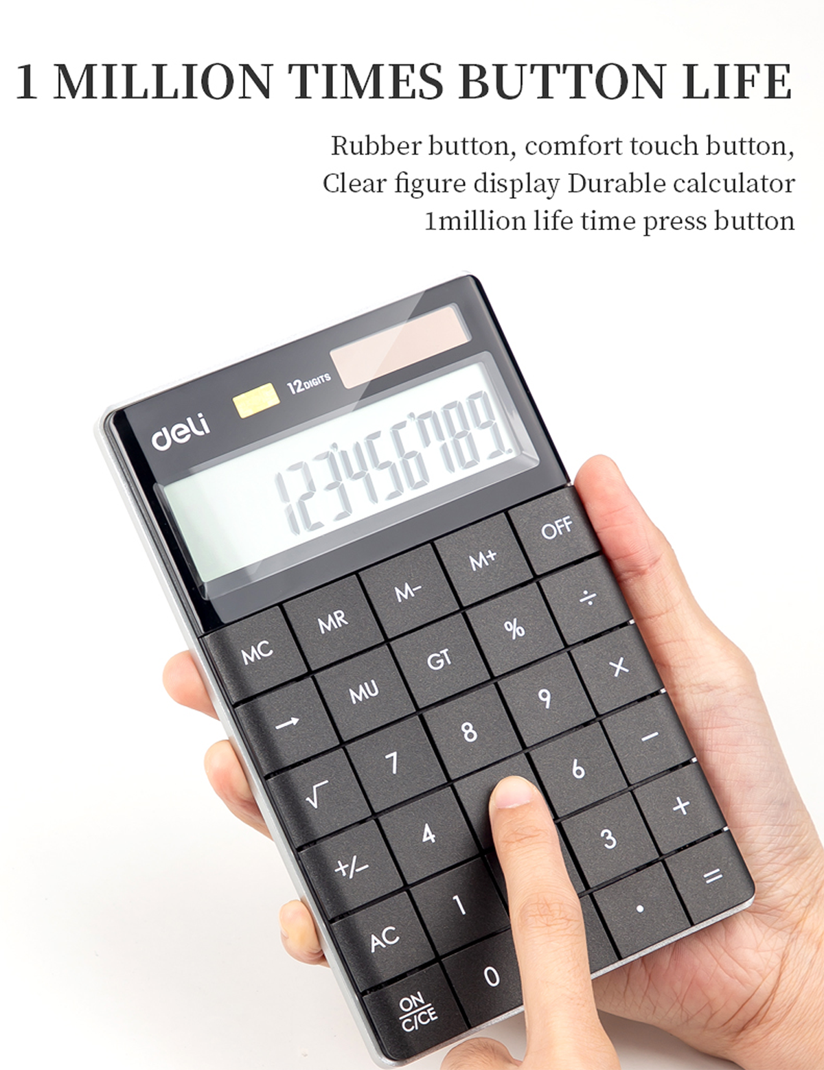 Deli E1589 12 Digits Modern Calculator Black (1PC) [75281589P] | Shopee Philippines