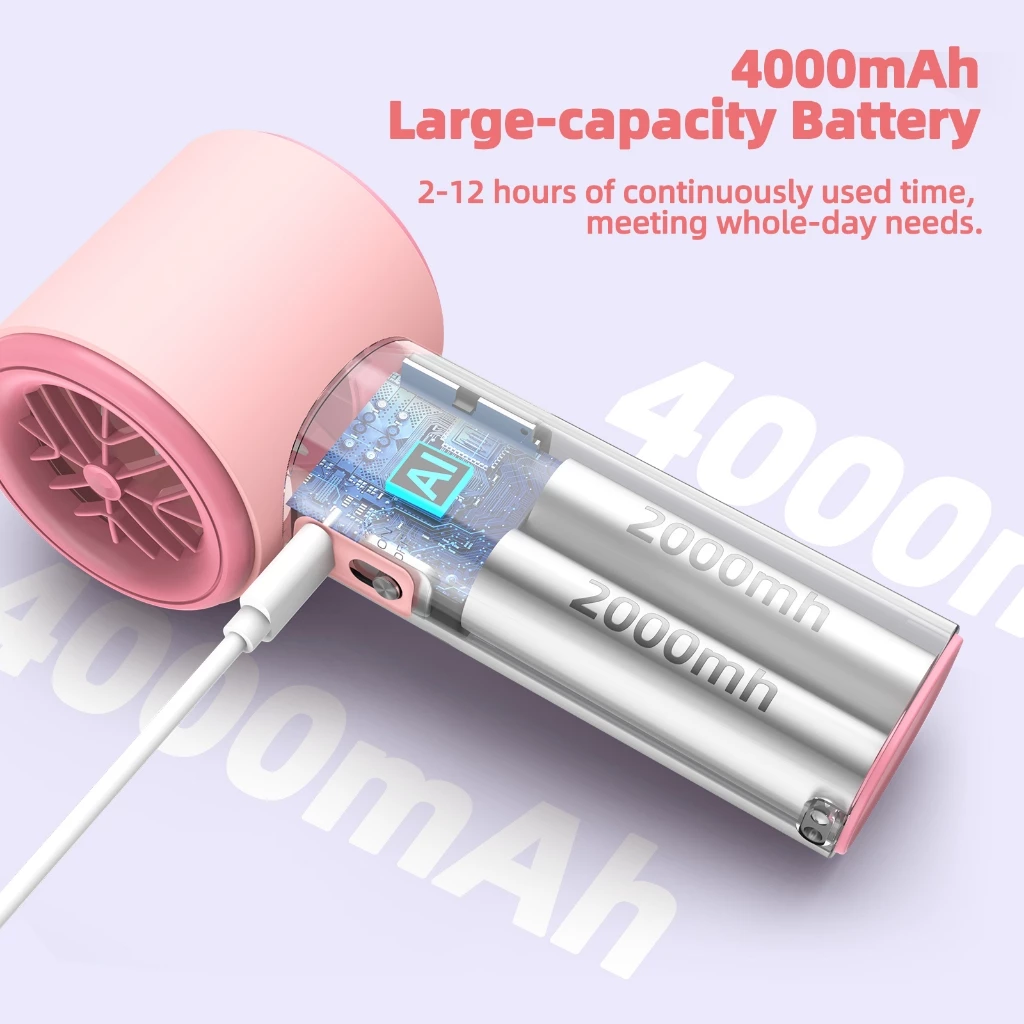 GOOJODOQ Mini fan Rechargeable turbojet 4000 mah electric portable air cooler | Shopee Philippines