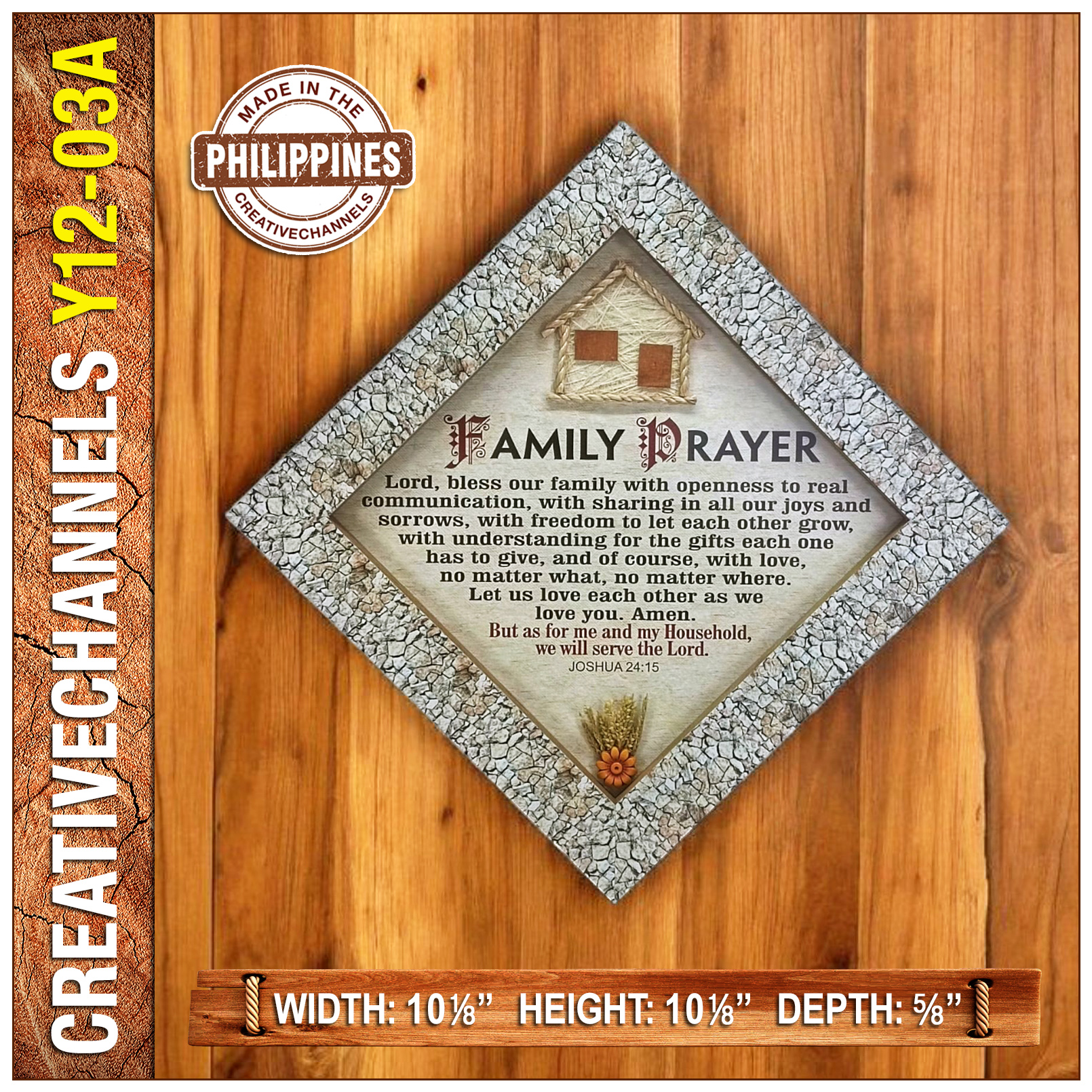 FAMILY PRAYER, Y12-03A, CreativeChannels Wooden Wall Decor, Bible Verse ...