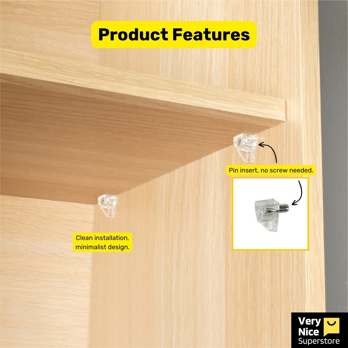 (100PCS) Plastic Cabinet Shelf Support Peg Cabinet Shelf Supports Pins ...