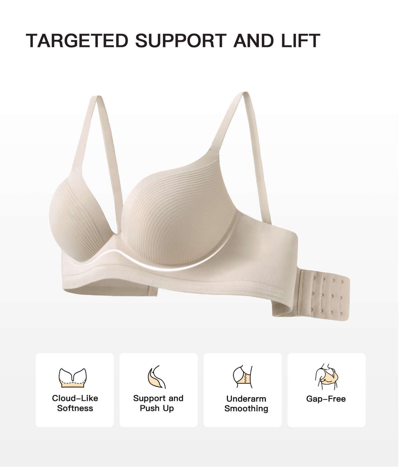 [2pcs Bundle] ecora | Lift Up Seamless Bra, Natural Push-Up Bra ...
