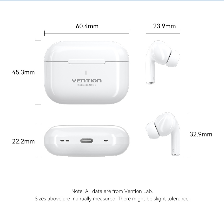 Vention E11 Headset Bluetooth 5.4 Earphones TWS IPX4 V5.3 Wireless ...