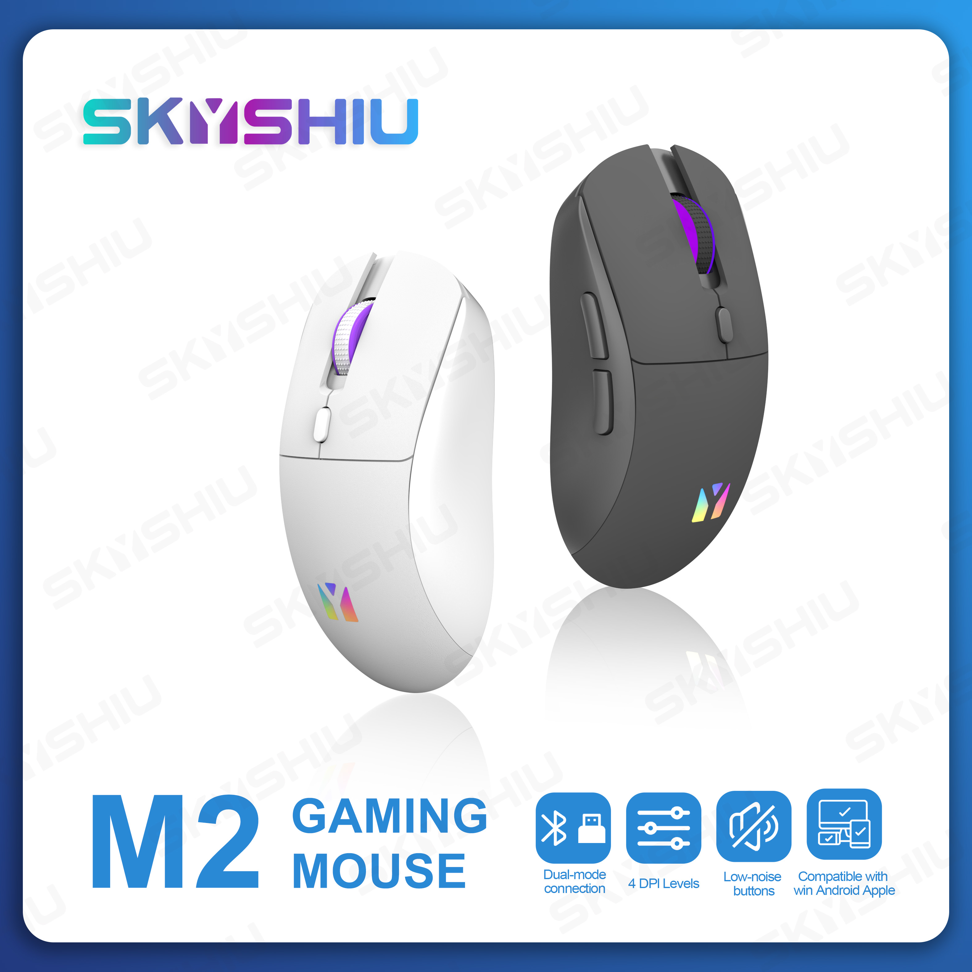 SKYSHIU M2 Mouse Wireless Mouse Mute Bluetooth Lightweight Gaming mouse ...