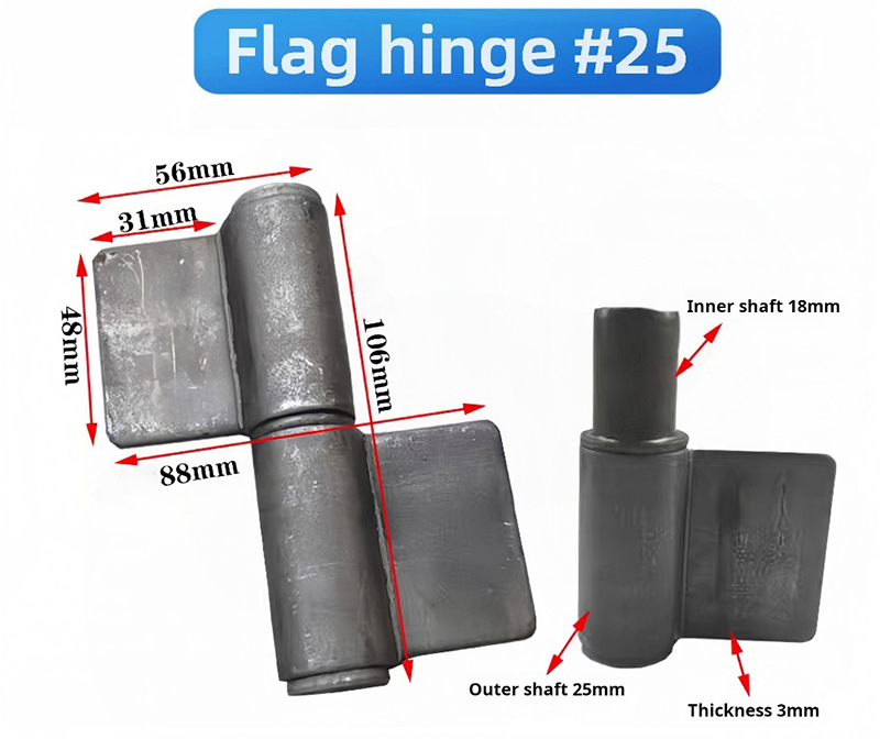 Yasmos Heavy Duty Gate Cylindrical Hinge 16mm-30mm Welding Hinge Flag ...
