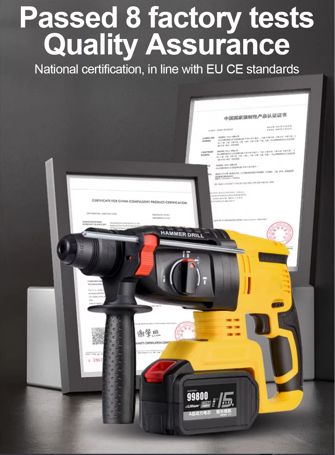 Lithium battery cordless rotary hammer crusher, lightweight hammer ...