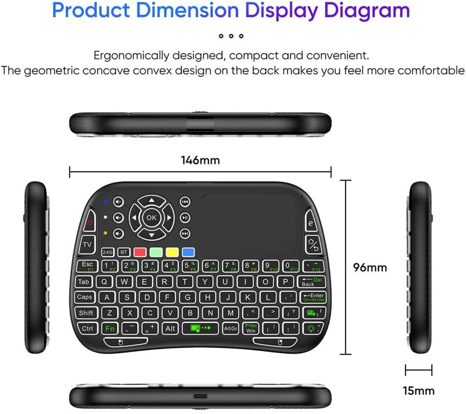 M9 Portable 2.4GHz Wireless Mini Keyboard, Touchpad Mouse, Dual Mode ...
