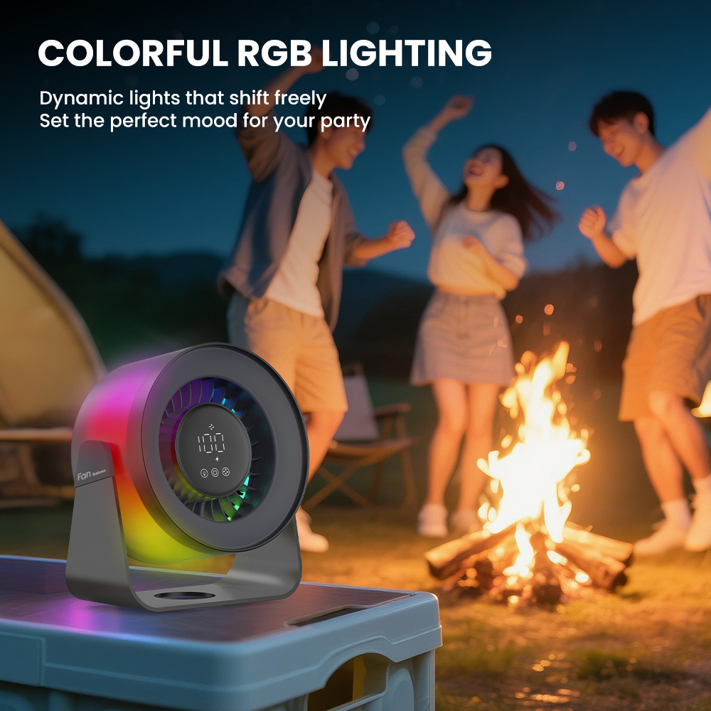 Orashare DF03Max Desktop Fan with RGB Light 1-100 speed Wind 3000mAh ...