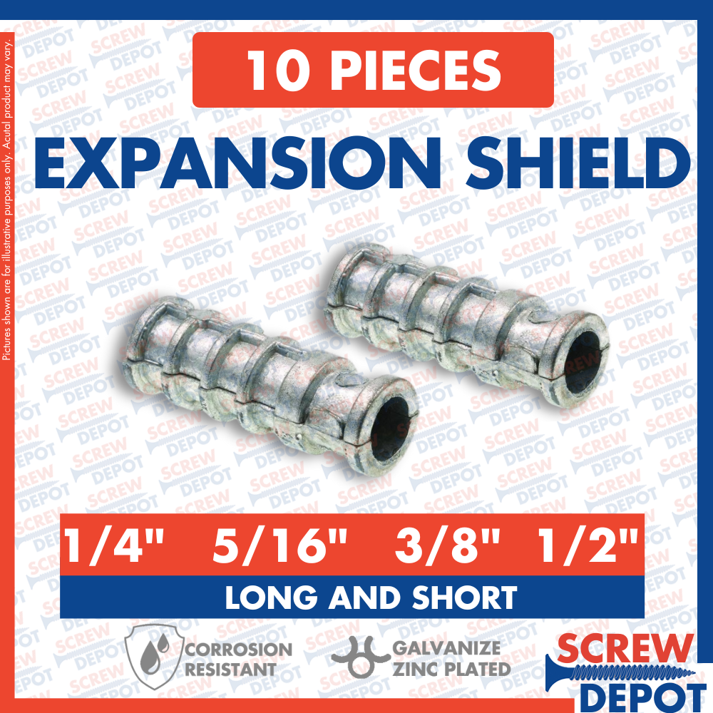 10/5PCS 1/4 5/16 3/8 1/2 5/8 3/4 Expansion Shield Only for Lagscrew ...