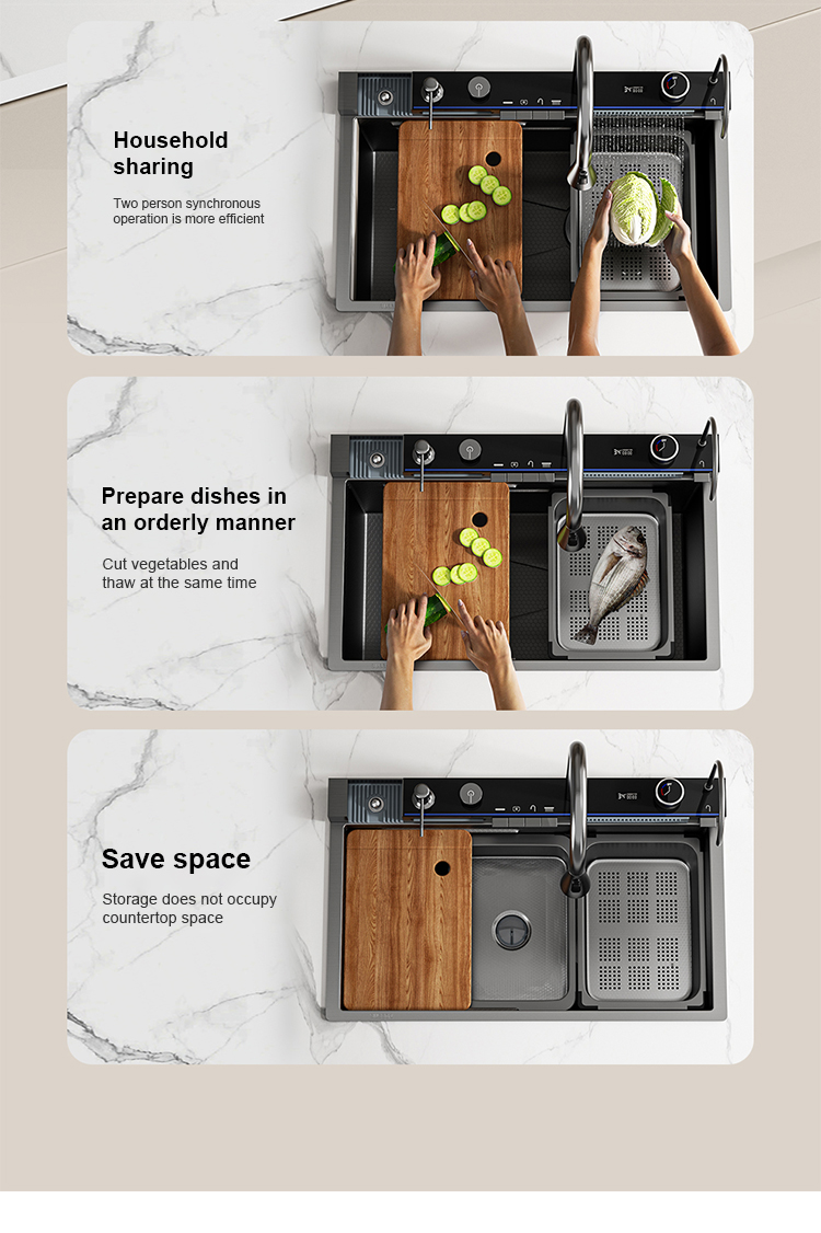 FPX Smart Modern Sink Set Big Single Sink with 2 way faucet lababo ...