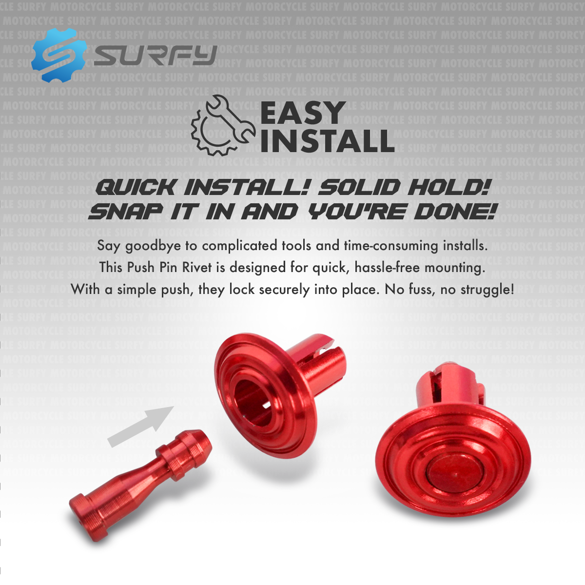 PrecisionLock Push Pin Rivet CNC Aluminum M5x15 For Motorcycle ...