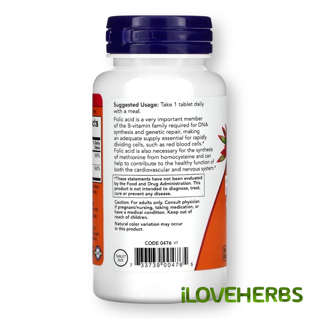 NOW Foods, Folic Acid, 800 mcg, 250 Tablets | Shopee Philippines