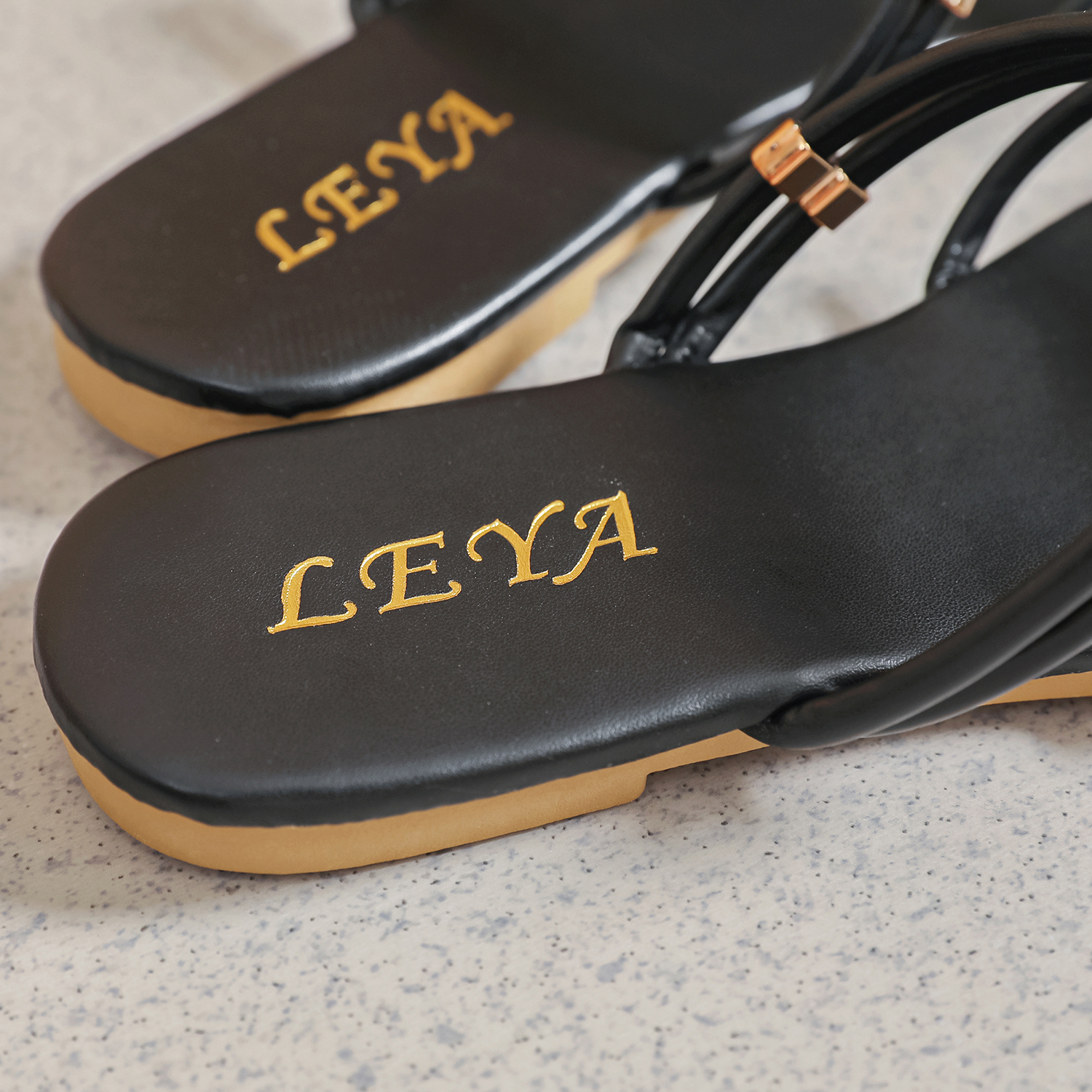 Leya New Roman Braided Leather Open Toe Flat Sandals For Women Casual Slip-On Sandals | Shopee ...