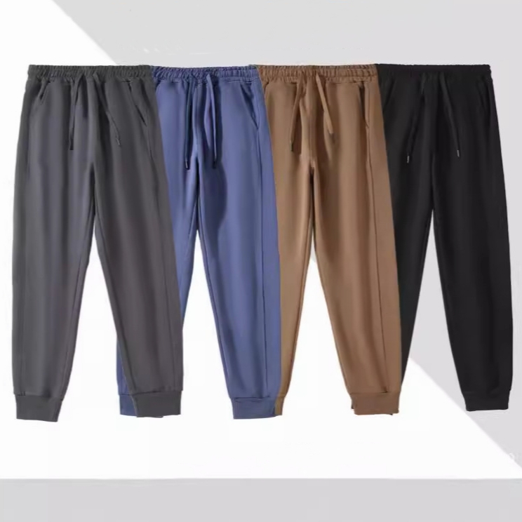 Fashion Polyester Cotton Elastic waist Jogger pants Plain Loose Casual ...