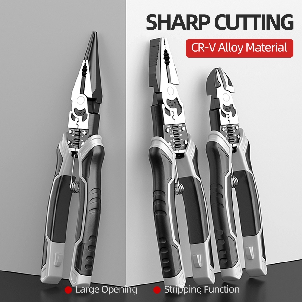 Heavy Duty Pliers Tool Set 3Pcs 6 Inches Long Nose Pliers Set Heavy ...