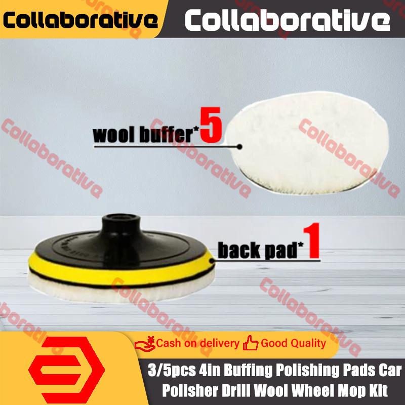 4inch Buffing Polishing Pads Car Polisher Drill Wool Wheel Mop Kit ...