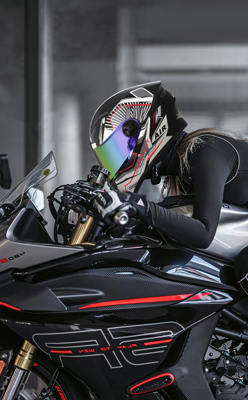AKA 557 Light Series Dual Lens Motorcycle Full Face Helmet (with ICC ...
