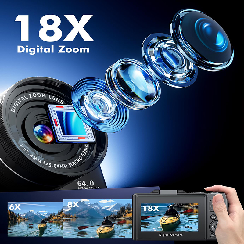 VETXI-8 digital camera 4K 18X digital zoom retro Vlog recorder YouTube ...