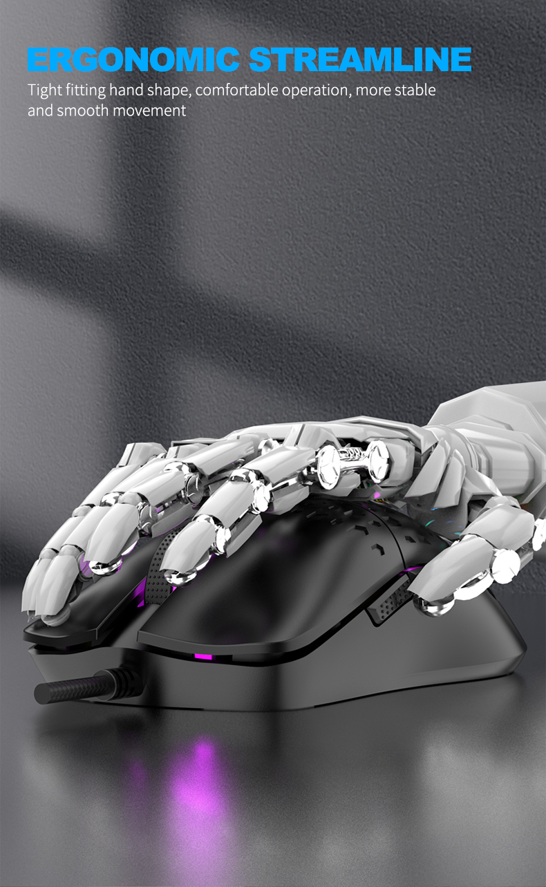 Raiku G701 RGB Wired Gaming Mouse - Honeycomb Shell Design 4 Adjustable ...