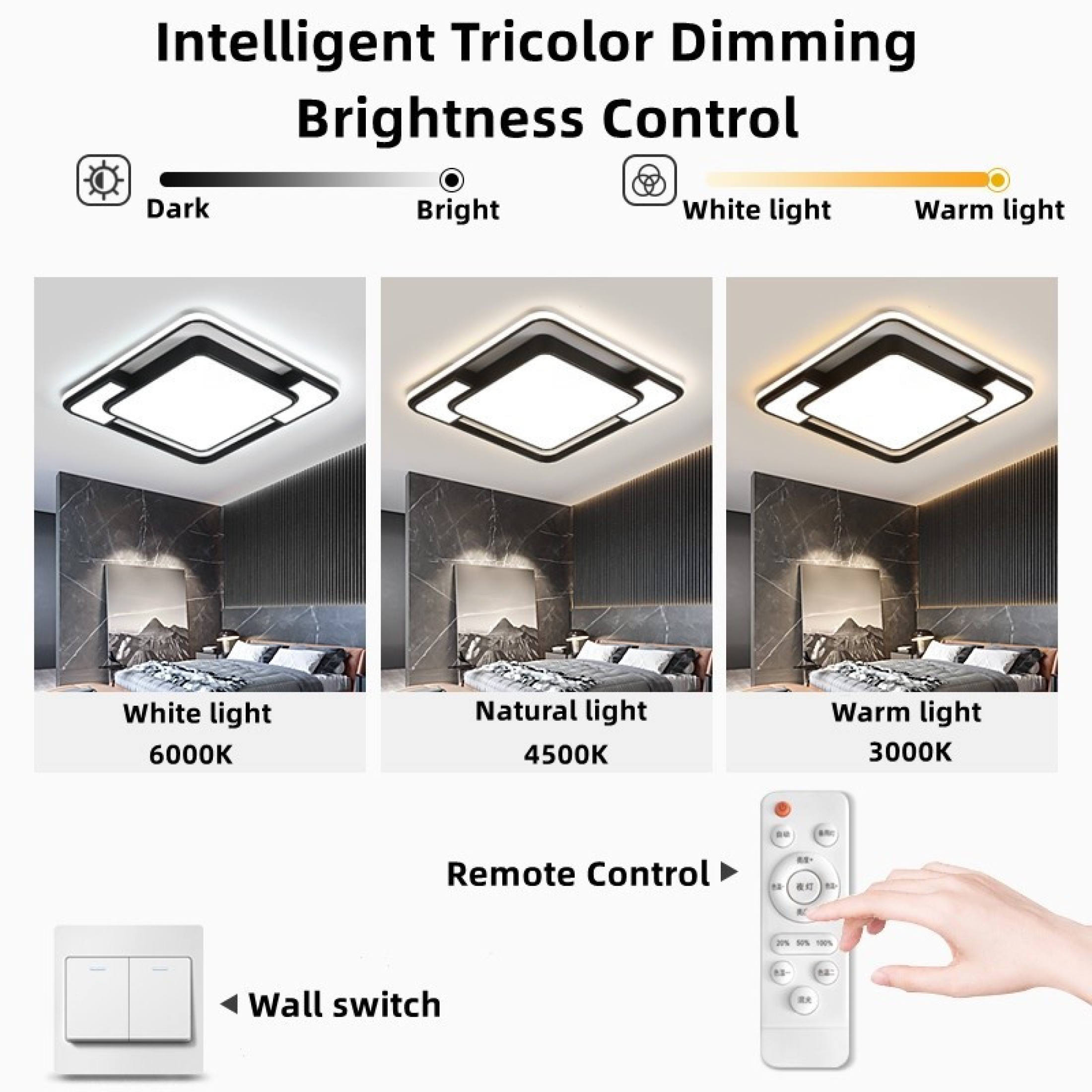 LED Ceiling Light 3 color with remote Living room bedroom light modern ...