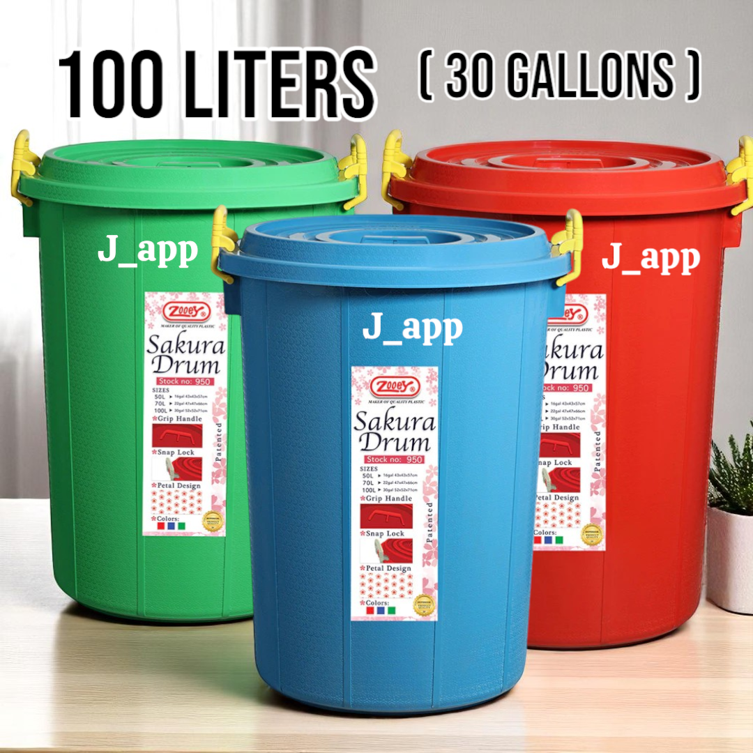 SAKURA DRUM with handle and cover ZOOEY BRAND water container large drum | Shopee Philippines