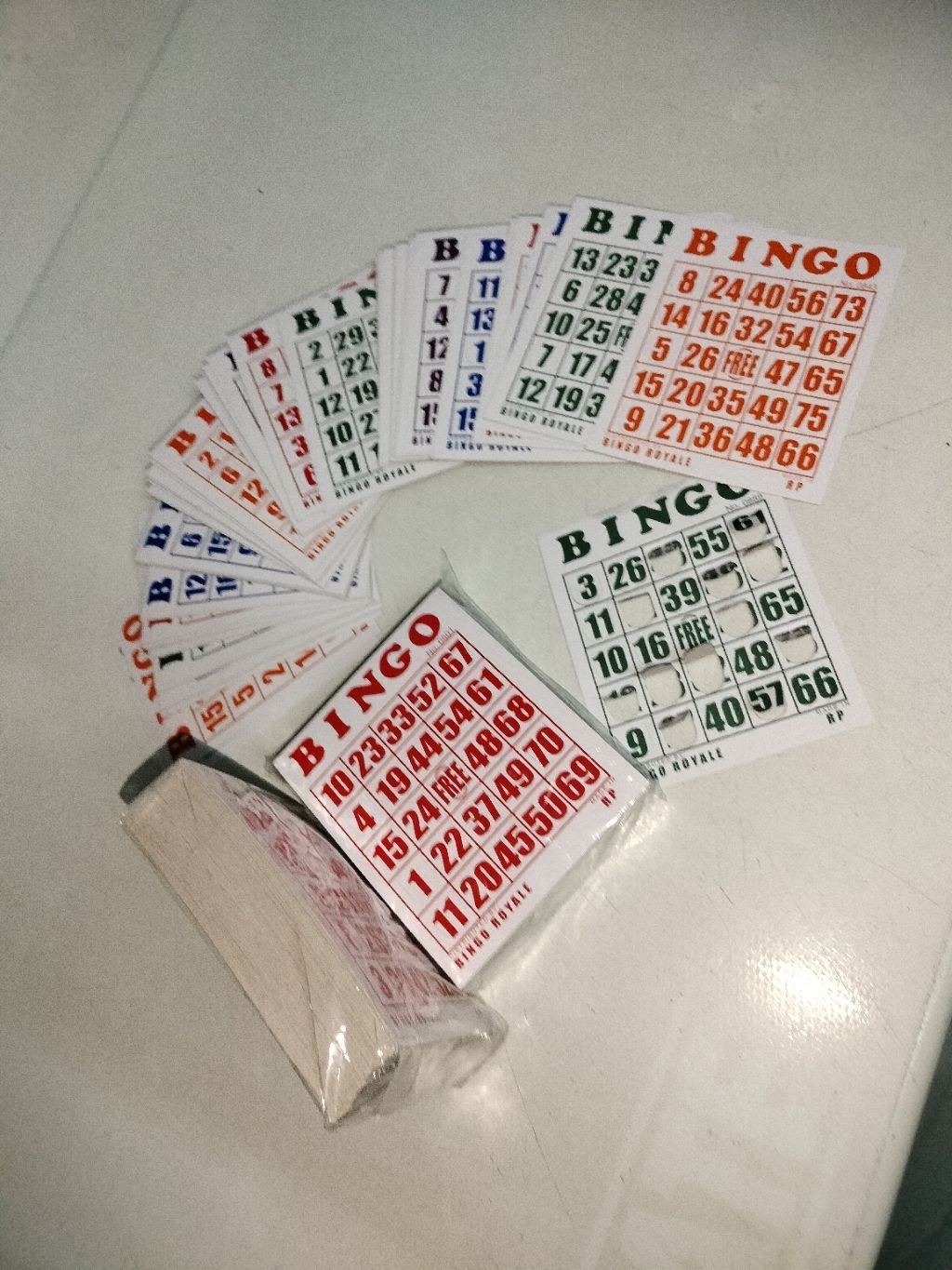 100pcs foldable small bingo card game card assorted color ( bingo ...