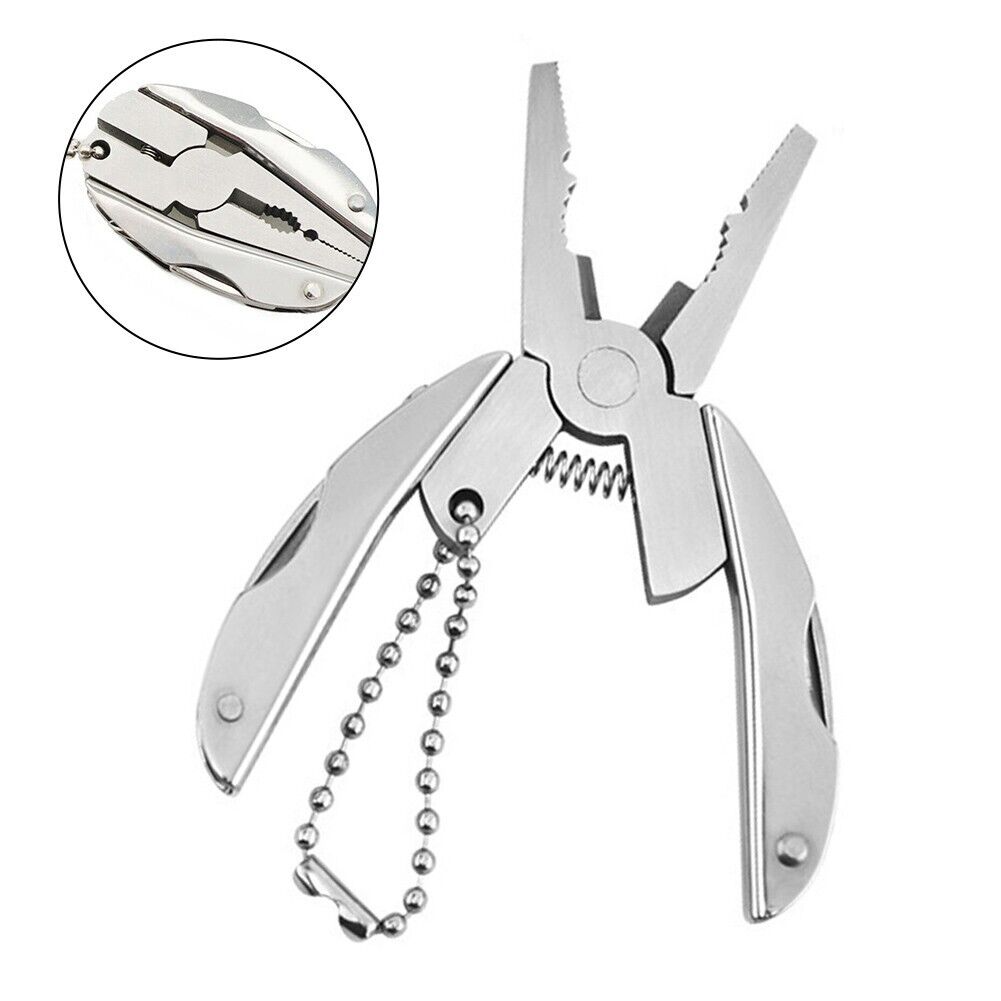 Stainless Steel Outdoor Multitool Pliers Knife Keychain Screwdriver ...