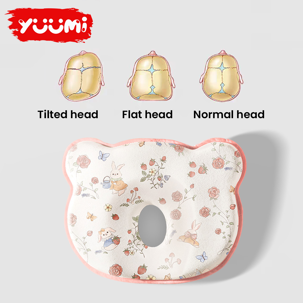 Yuumi Baby Pillow Ergonomic Support Breathable Memory Cotton Prevent ...