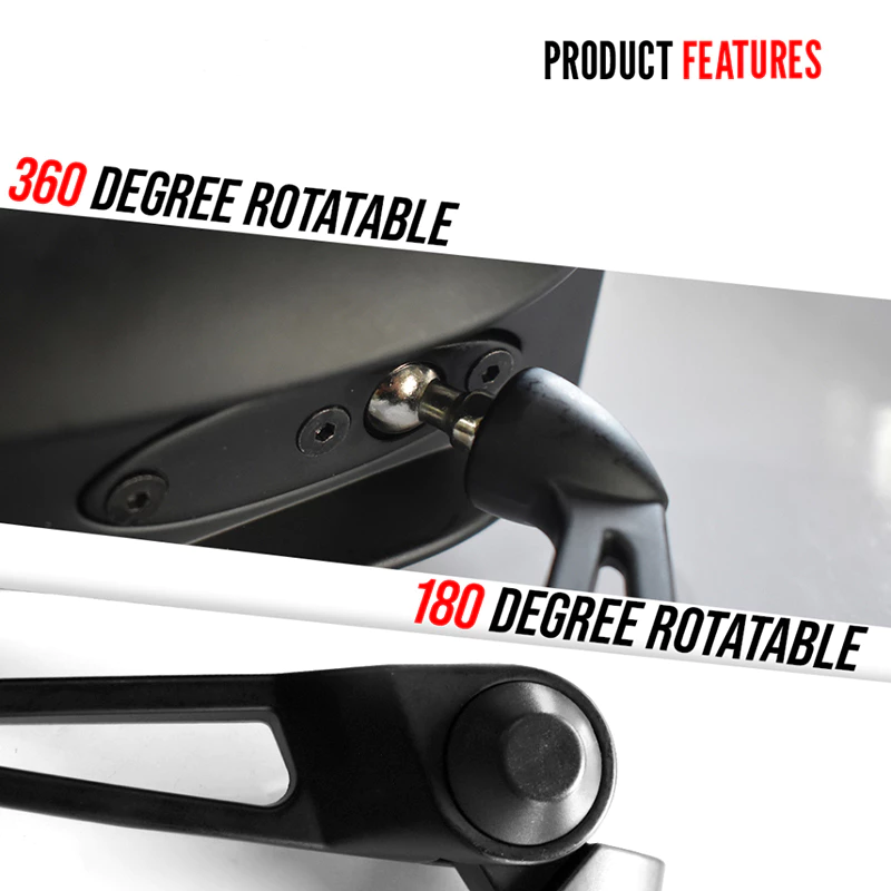Universal Motorcycle Side Mirror Street King Anti-glare Adjustable Blue ...