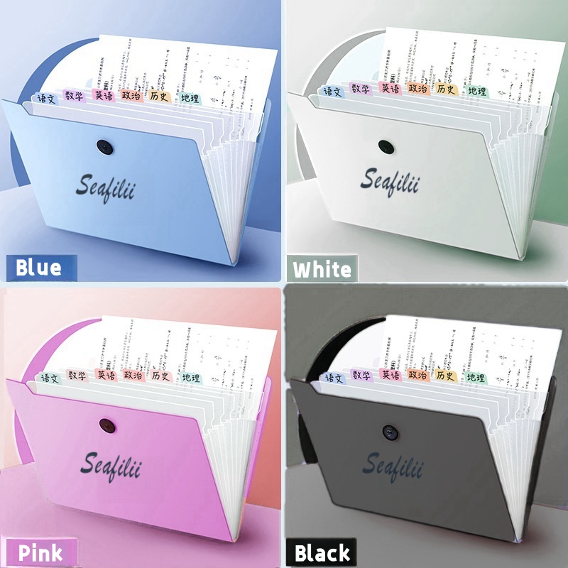 Seafilii Long Expanding File Folder 12Pockets Expanding Document ...