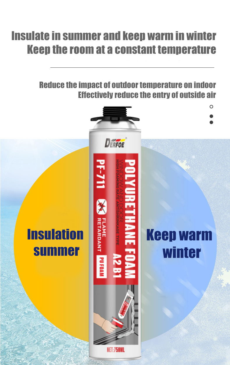 900g polyurethane foam Expanding Foam Spray 500 times high foaming volume sealant foam spray ...