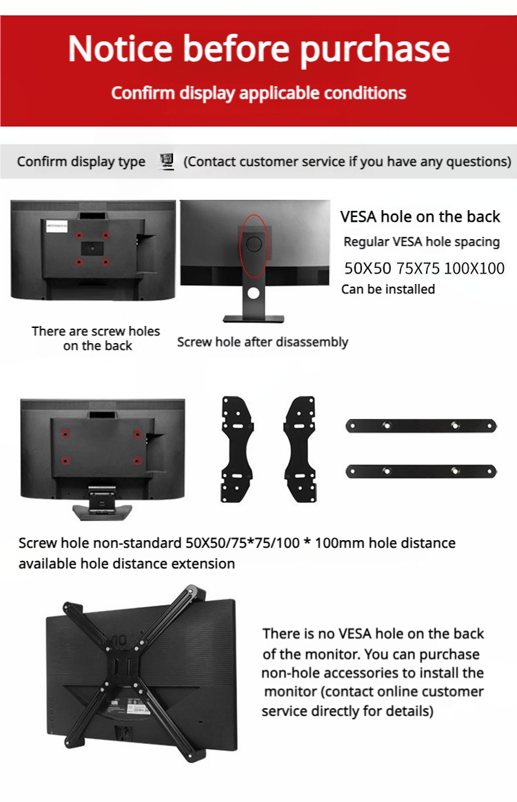 ROMART Monitor Stand 10-27 Inch Universal Bracket PC Monitor Telescopic ...