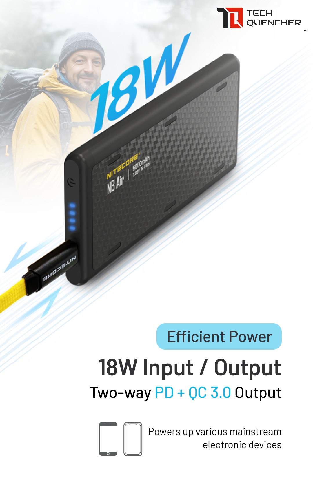 Nitecore NB Air Powerbank - Ultra Lightweight - 89g - 5000mAh - IPX7 ...