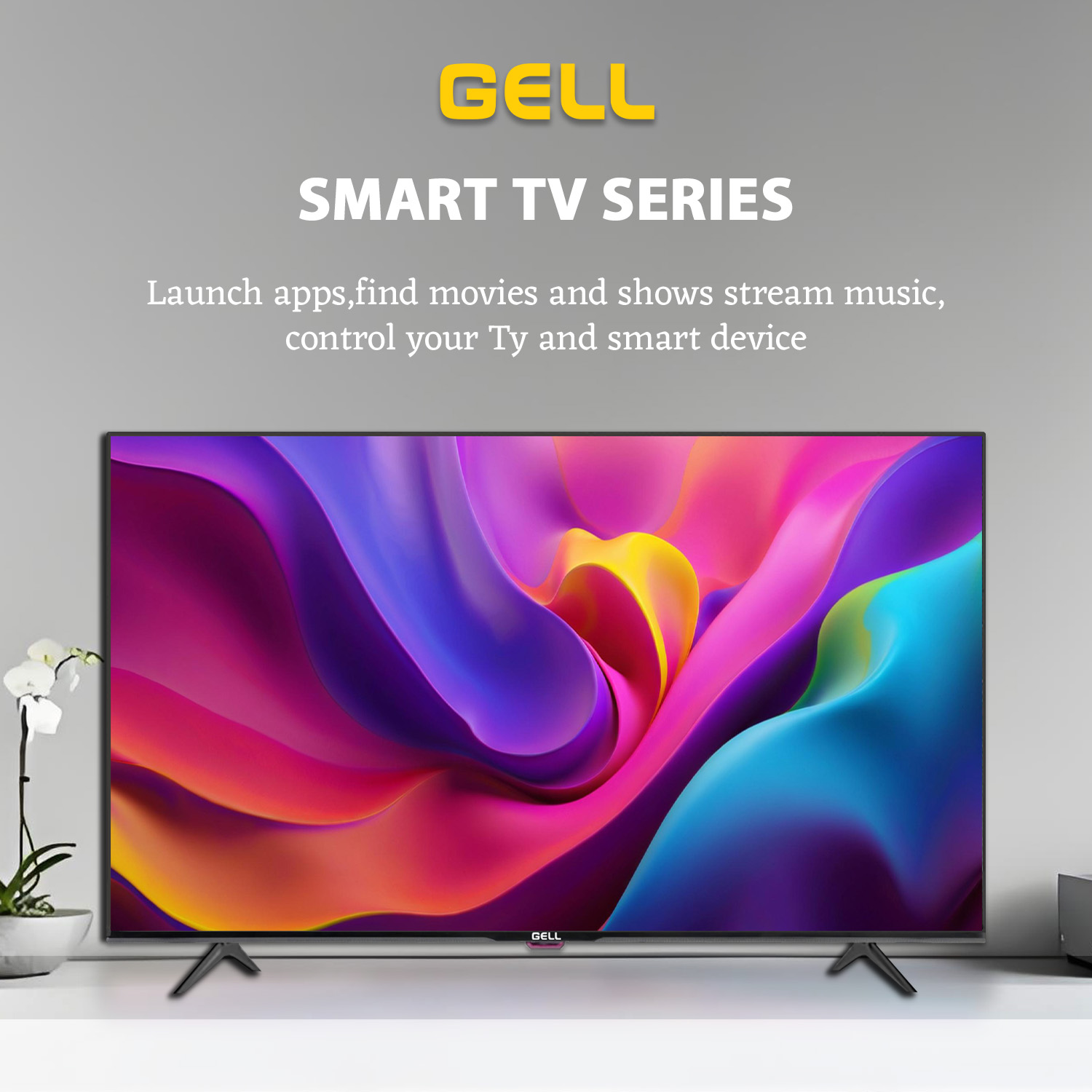 Gell 50 Inches Android TV Smart Flat Screen LED TV With Wall Bracket ...