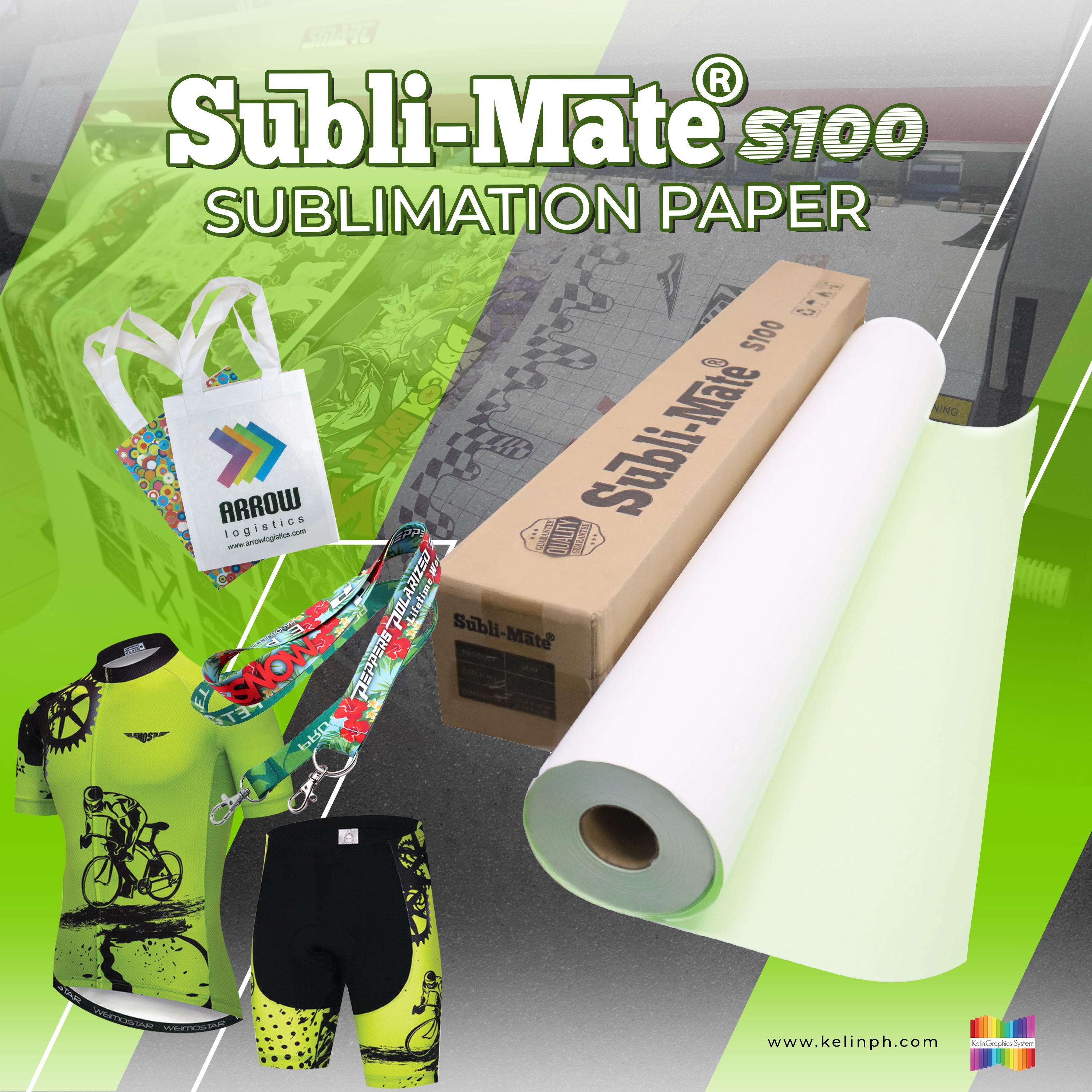 KGS Subli-Mate S100 Sublimation Paper 328ftx36/44/64 Inches Transfer ...