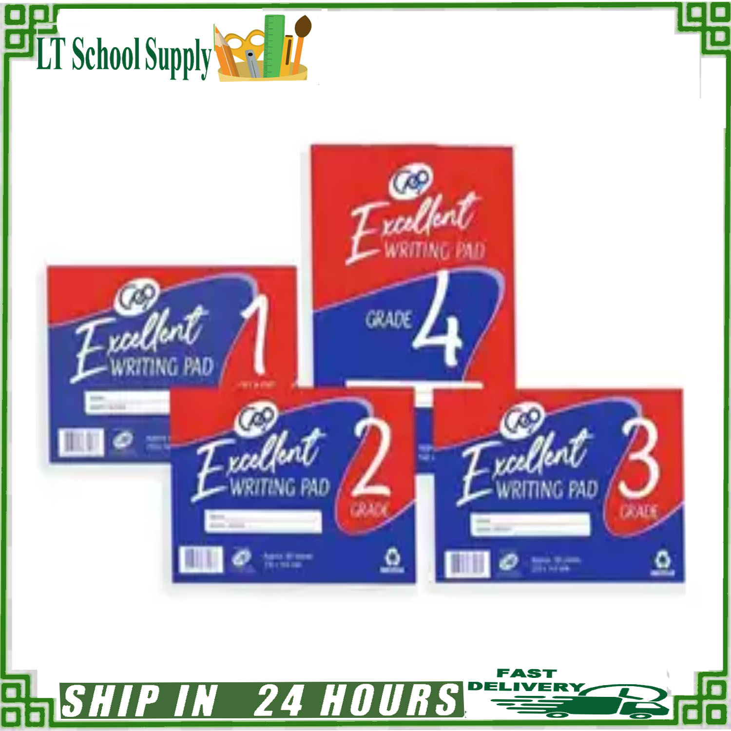 1 Pad Excellent Writing Pad Paper for Grade 1 to 4 80leaves | Shopee ...